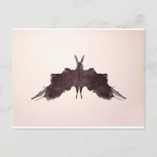 The Rorschach Test Ink Blots Plate 5 Bat Moth Postcard | Zazzle