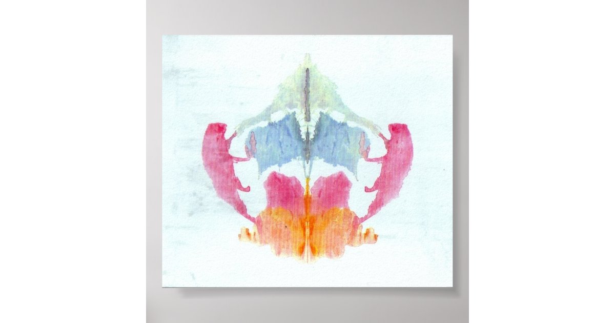 The Rorschach Test Ink Blots Plate 8 Poster | Zazzle
