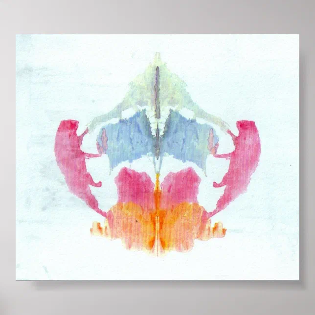 The Rorschach Test Ink Blots Plate 8 Poster | Zazzle