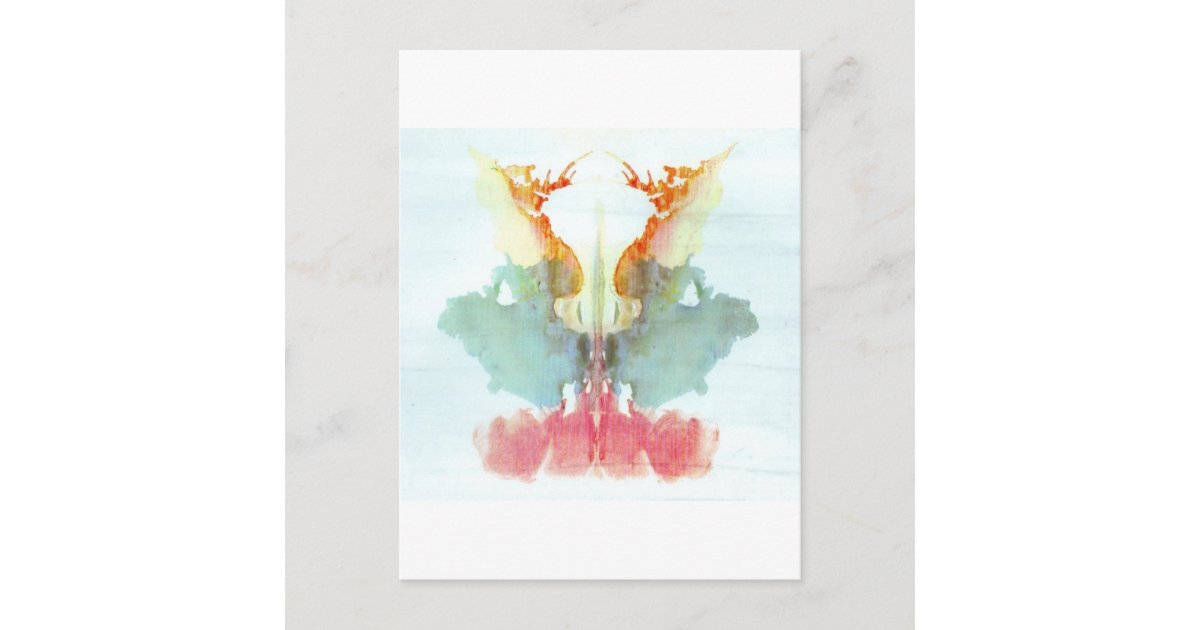 The Rorschach Test Ink Blots Plate 9 Human Postcard | Zazzle