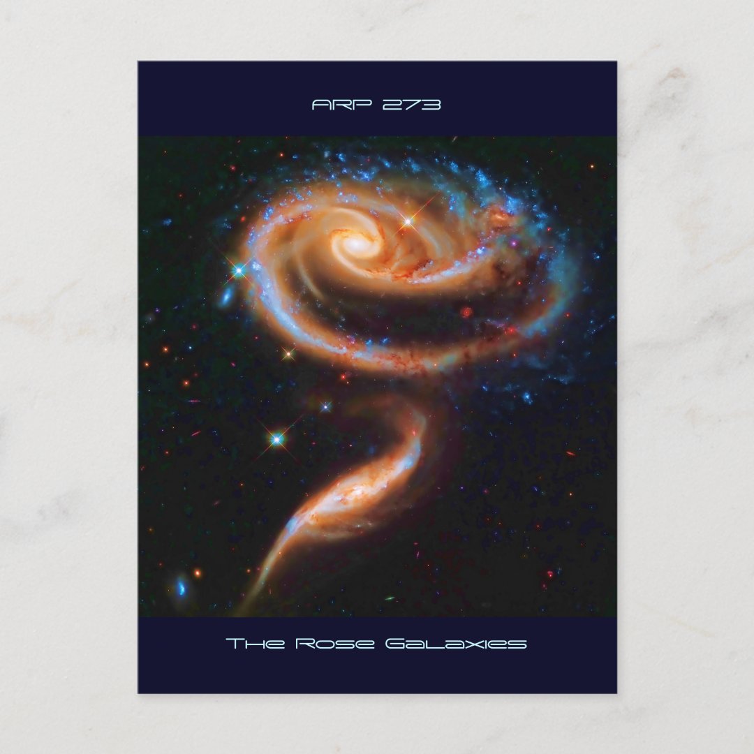 The Rose Galaxies, Arp 273 Postcard | Zazzle