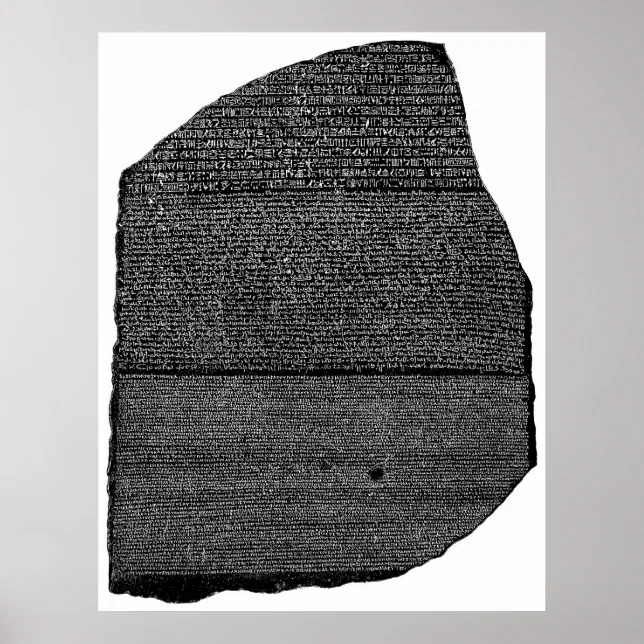 The Rosetta Stone Egyptian Granodiorite Stele Poster | Zazzle