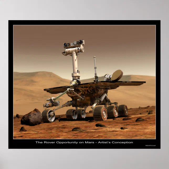 The Rover Opportunity on Mars Poster | Zazzle