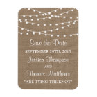 Rustic Wedding Burlap Lights Lace Save the Date Magnet | Zazzle.com
