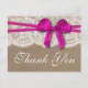 The Rustic Pink Bow Wedding Collection Postcard | Zazzle