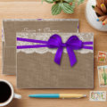 The Rustic Purple Bow Wedding Collection Envelopes | Zazzle