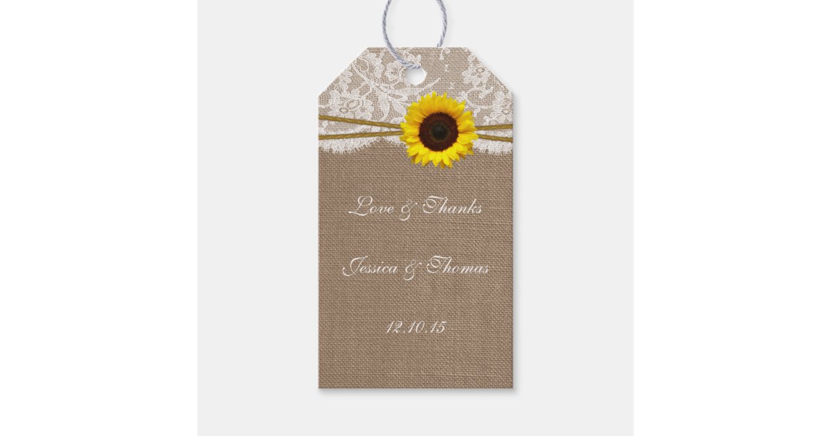 The Rustic Sunflower Collection Tags | Zazzle