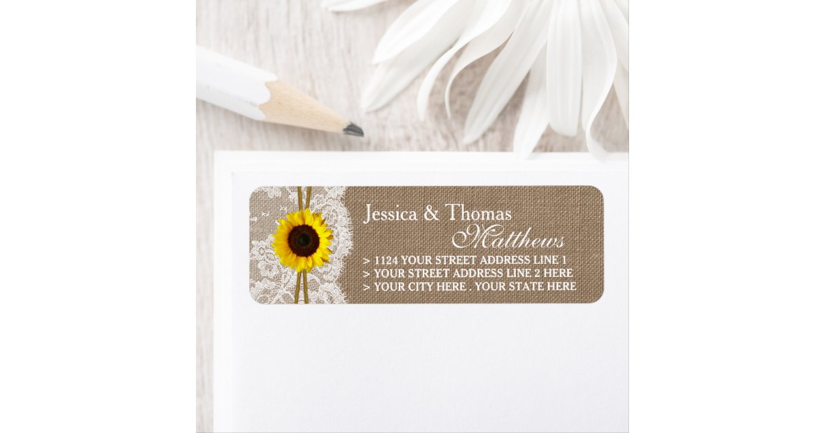 The Rustic Sunflower Wedding Collection Labels | Zazzle
