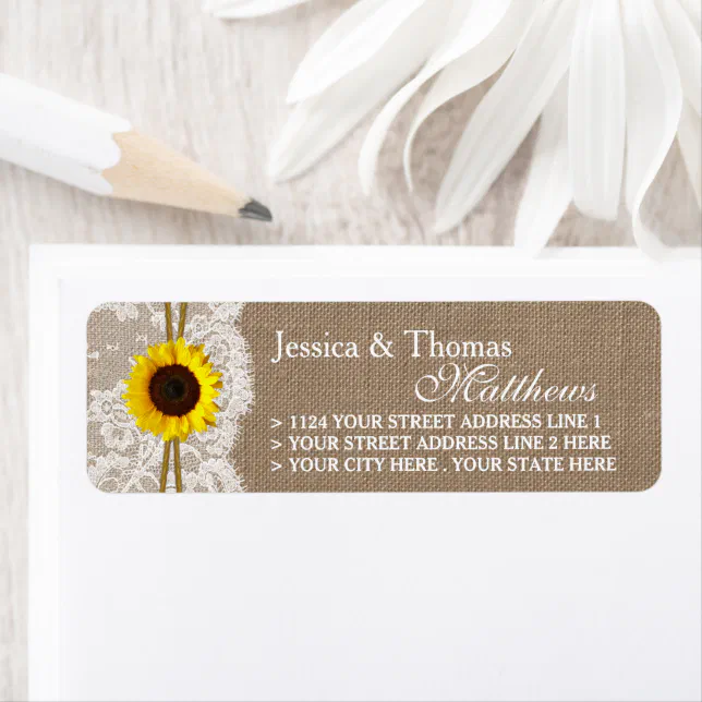 The Rustic Sunflower Wedding Collection Labels | Zazzle