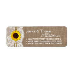The Rustic Sunflower Wedding Collection Labels | Zazzle