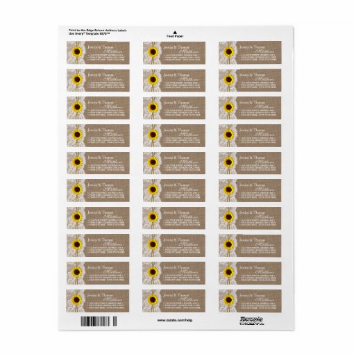 The Rustic Sunflower Wedding Collection Labels | Zazzle