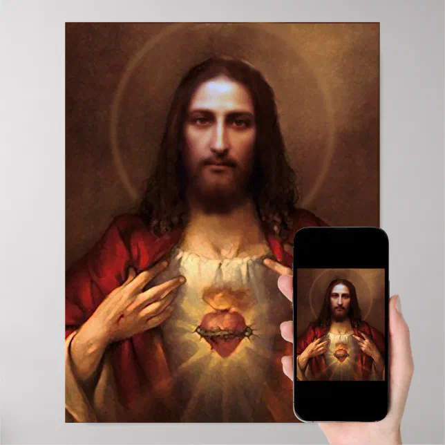 The Sacred Heart of Jesus Devotional Image. Poster | Zazzle