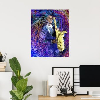 The Sax Player Poster | Zazzle
