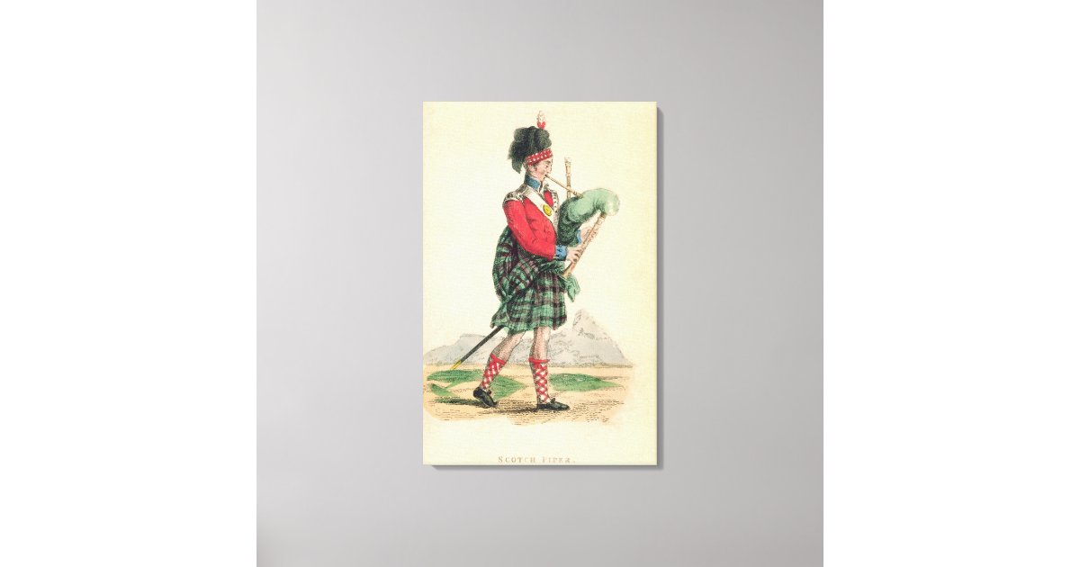 The Scotch Piper Canvas Print | Zazzle