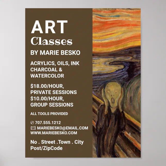 The Scream By Edvard Munch, Art Classes Poster | Zazzle