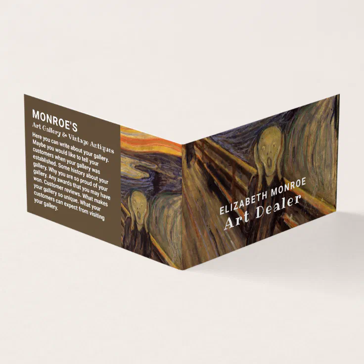 The Scream By Edvard Munch, Art Dealer, Detailed Business Card | Zazzle