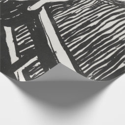 The Scream by Edvard Munch Black and White Wrapping Paper | Zazzle