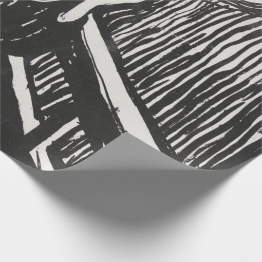 The Scream by Edvard Munch Black and White Wrapping Paper | Zazzle