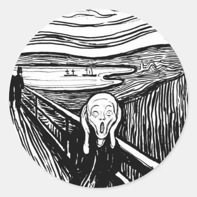 The Scream Classic Round Sticker | Zazzle