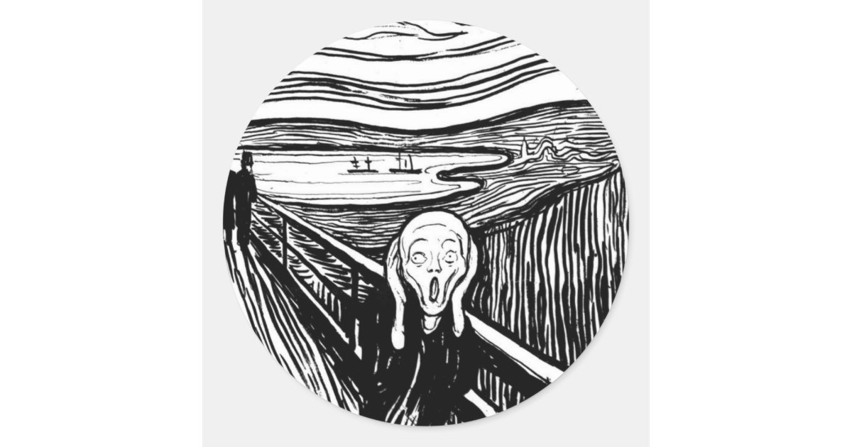 The Scream Classic Round Sticker | Zazzle