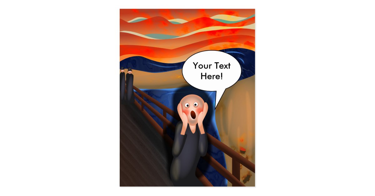 The Scream Fun Cartoon Parody Postcard | Zazzle.com