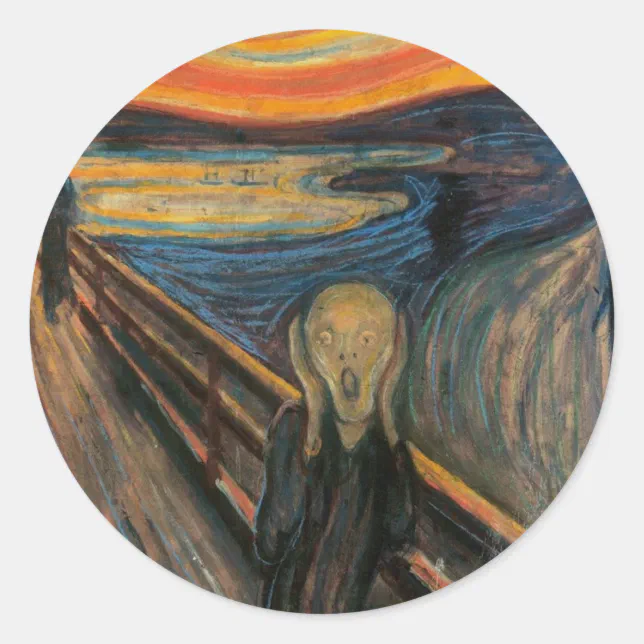 The Scream Round Sticker | Zazzle