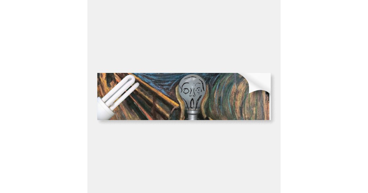 The Screaming Lightbulb Bumper Sticker | Zazzle