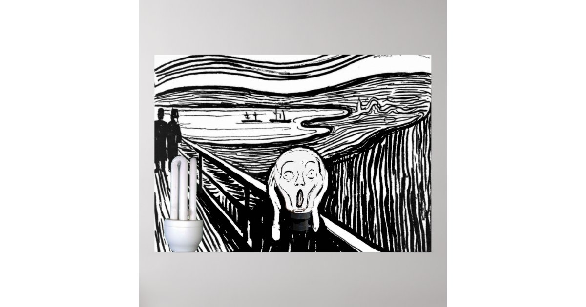The Screaming Lightbulb Poster | Zazzle