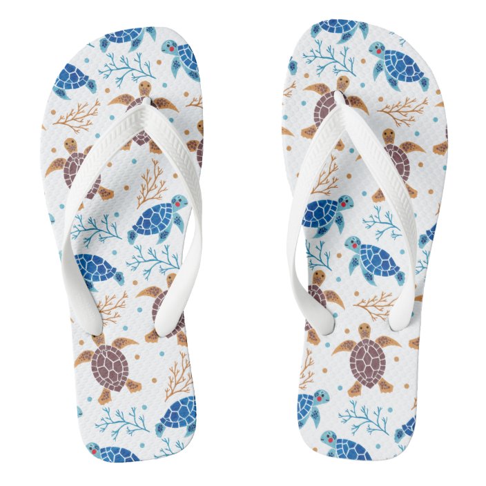 The Sea Turtle Pattern Flip Flops | Zazzle.com