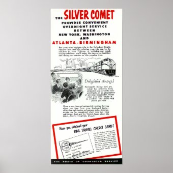 The Seaboard RailRoad Silver Comet Train Poster | Zazzle