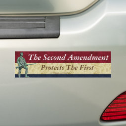 The Second Amendment Protects The First Bumper Sticker | Zazzle