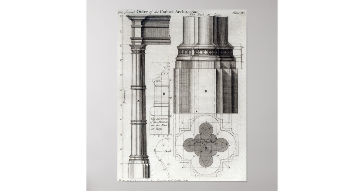 The Second Order of Gothic Architecture, 1741 Poster | Zazzle