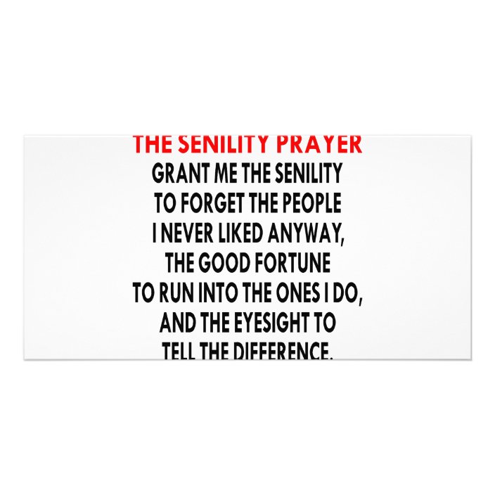 The Senility Prayer Card | Zazzle.com