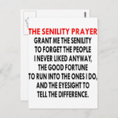 The Senility Prayer Postcard | Zazzle