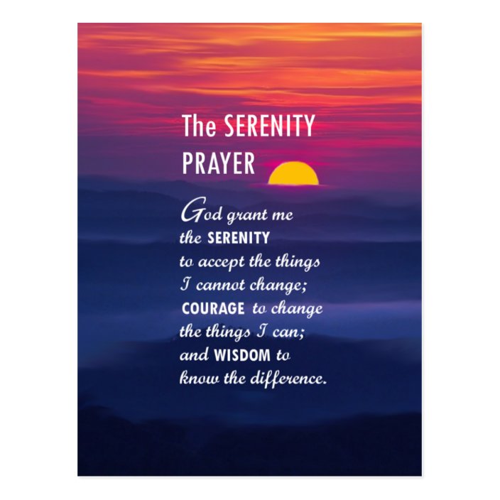 The Serenity Prayer 2 Postcard | Zazzle.com