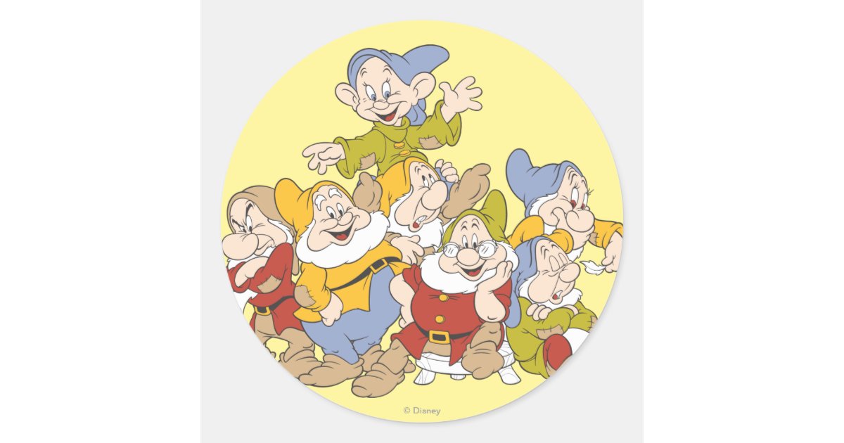 The Seven Dwarfs 4 Classic Round Sticker | Zazzle
