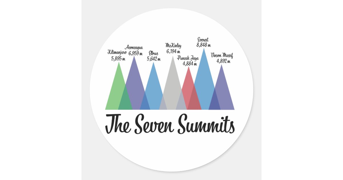 The Seven Summits Classic Round Sticker | Zazzle