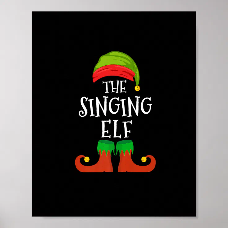 The Singing Elf Group Matching Family Christmas Ho Poster | Zazzle