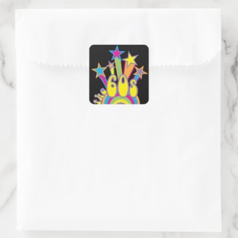 The Sixties decade 60s Square Sticker | Zazzle