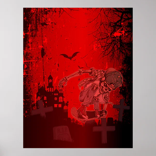 The skeleton skater poster | Zazzle