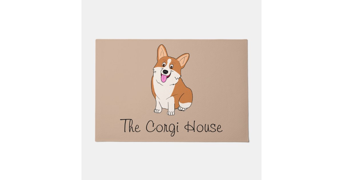 The Smiling Corgi House Doormat | Zazzle