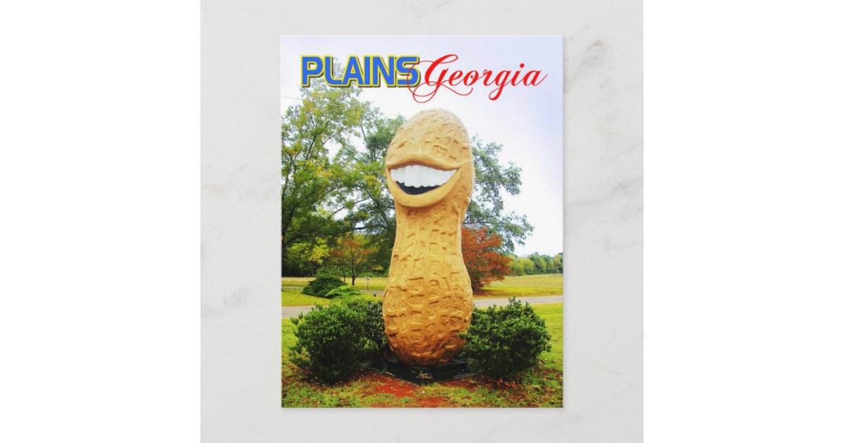 The Smiling Peanut Statue, Plains, Georgia Postcard | Zazzle