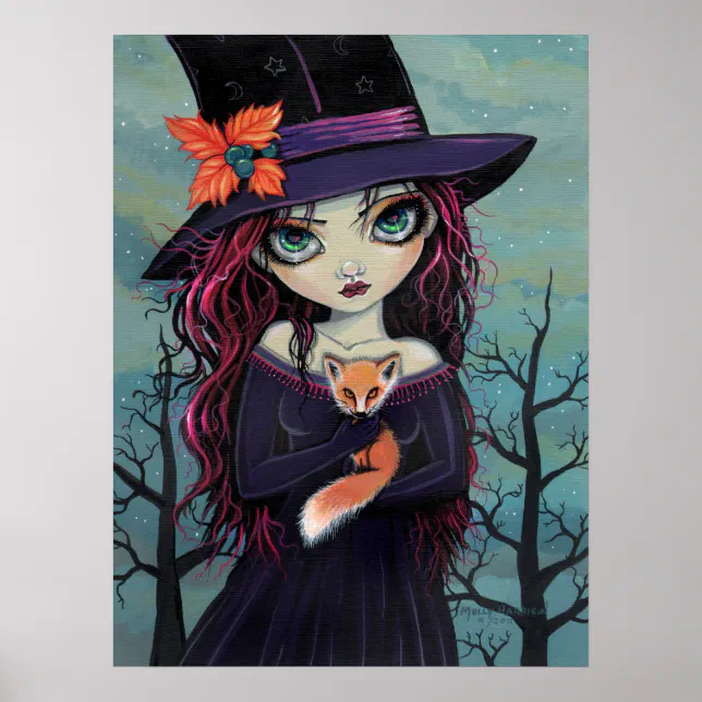 The Smirking Fox Witch and Red Fox Poster | Zazzle