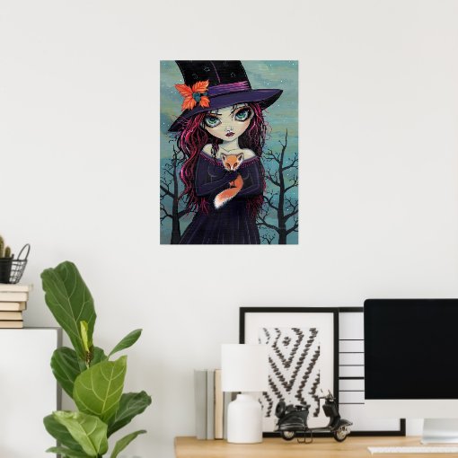 The Smirking Fox Witch and Red Fox Poster | Zazzle