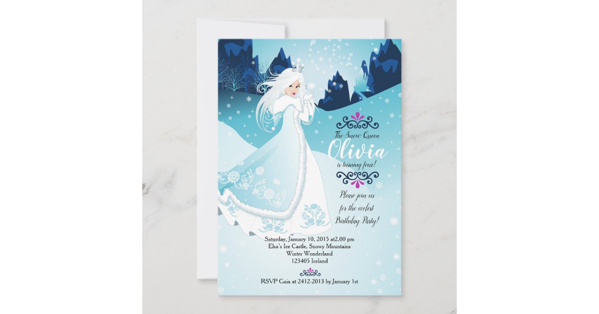 The Snow Queen Birthday Party Invitation | Zazzle