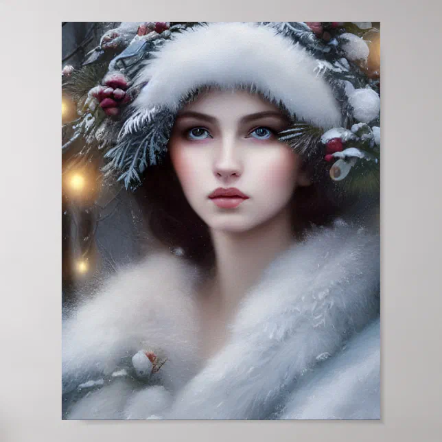 The Snow Queen Fantasy Art Poster | Zazzle