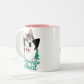 The Snuggle Is Real Coffee Mug! - Juggling Daisies Two-Tone Coffee Mug ...