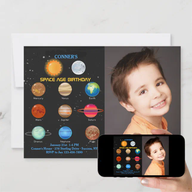 The Solar System Photo Invitation | Zazzle
