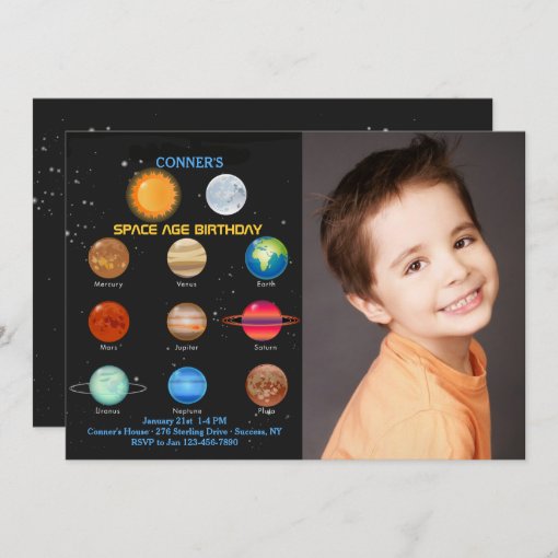 The Solar System Photo Invitation | Zazzle