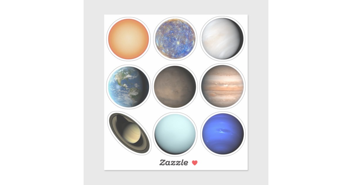 The Solar System Sticker Sheet | Zazzle
